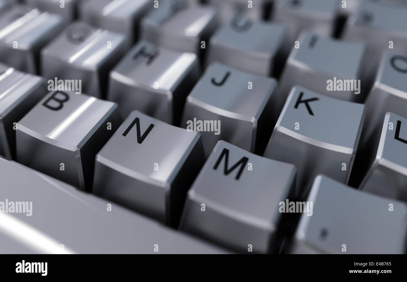 grey metallic buttons of computer keyboard Stock Photo - Alamy