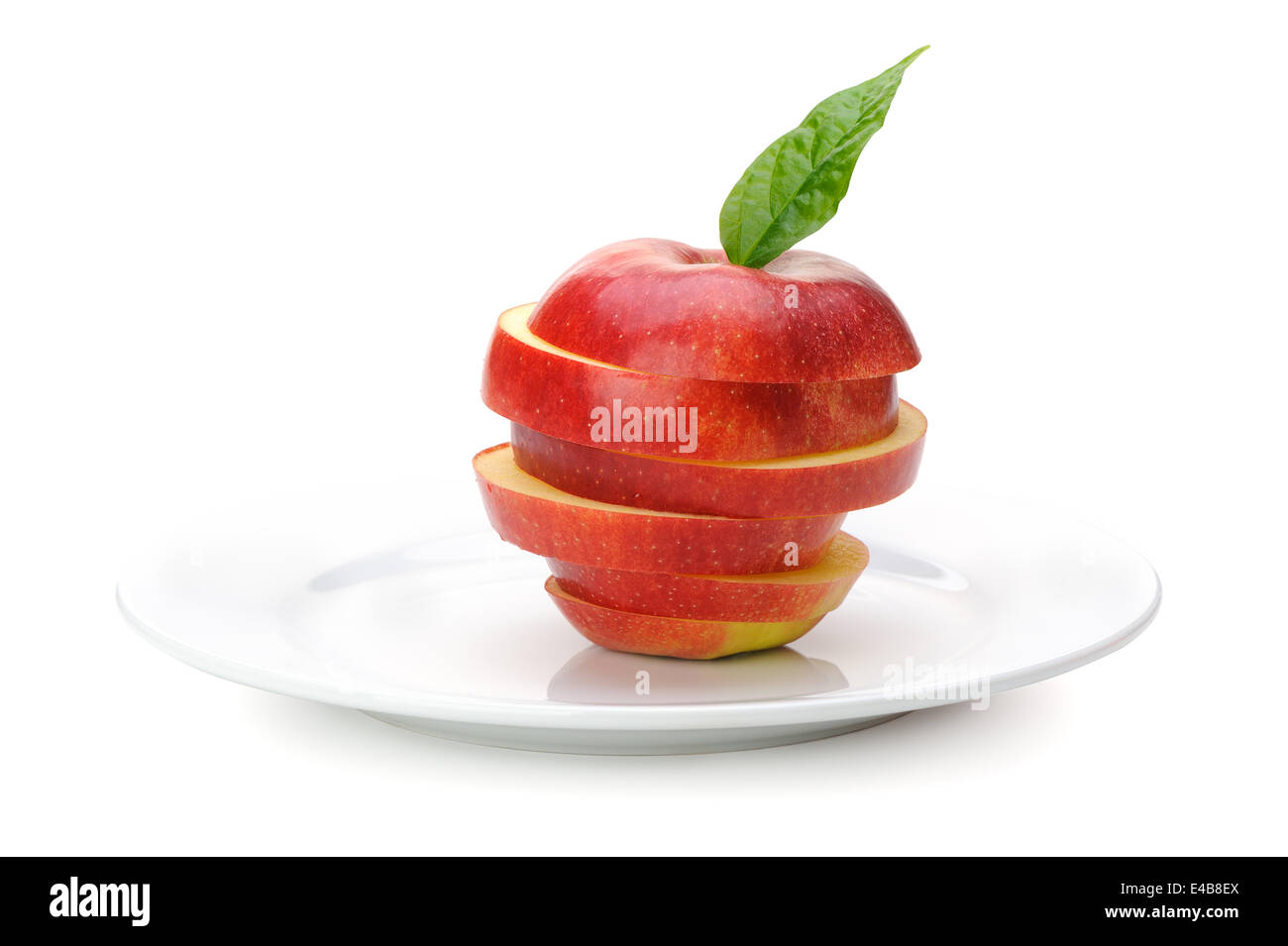 Apple sliced sections with paper notes Stock Photo - Alamy