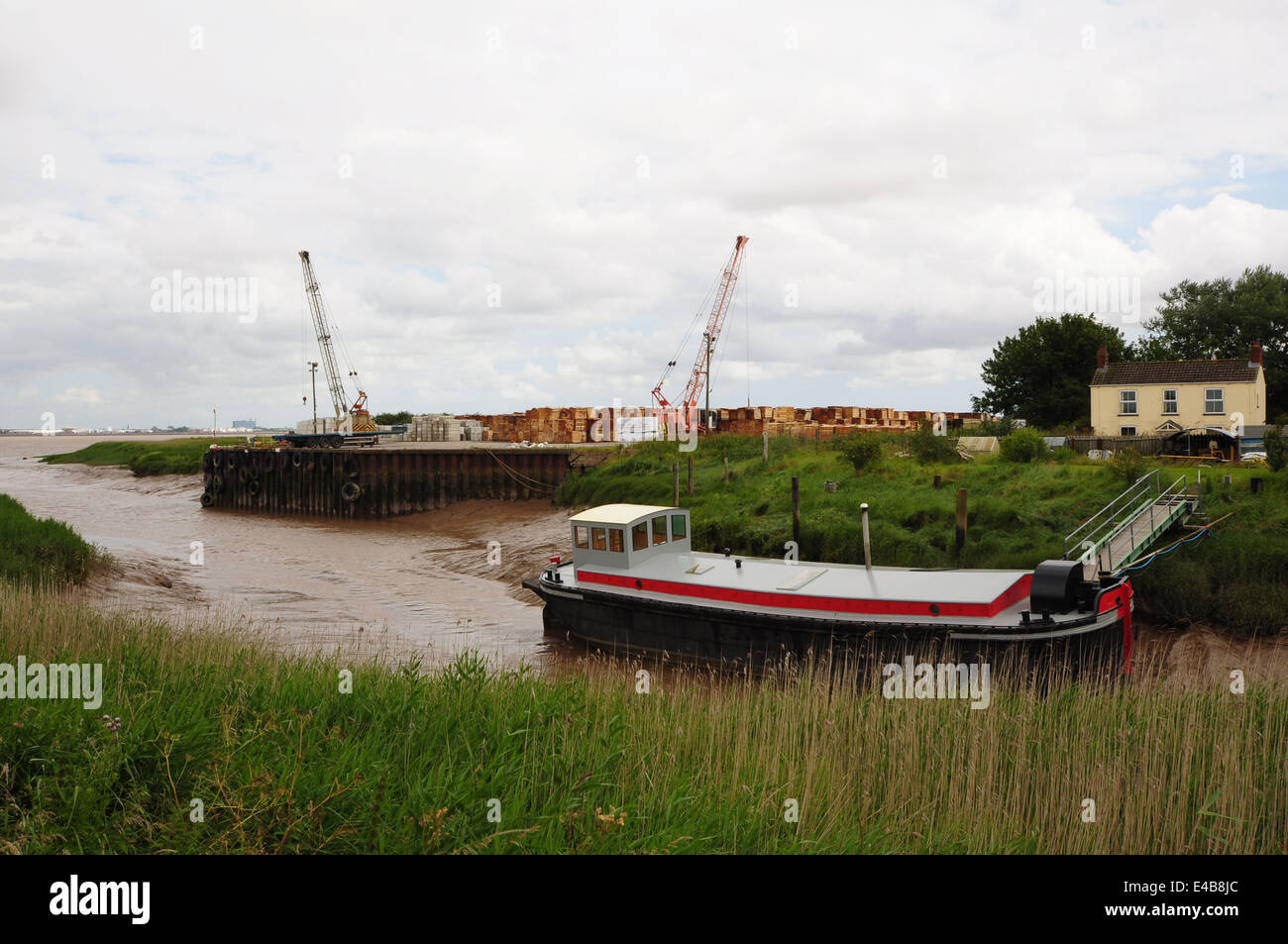 The small port of Barrow Haven on the River Humber in north ...
