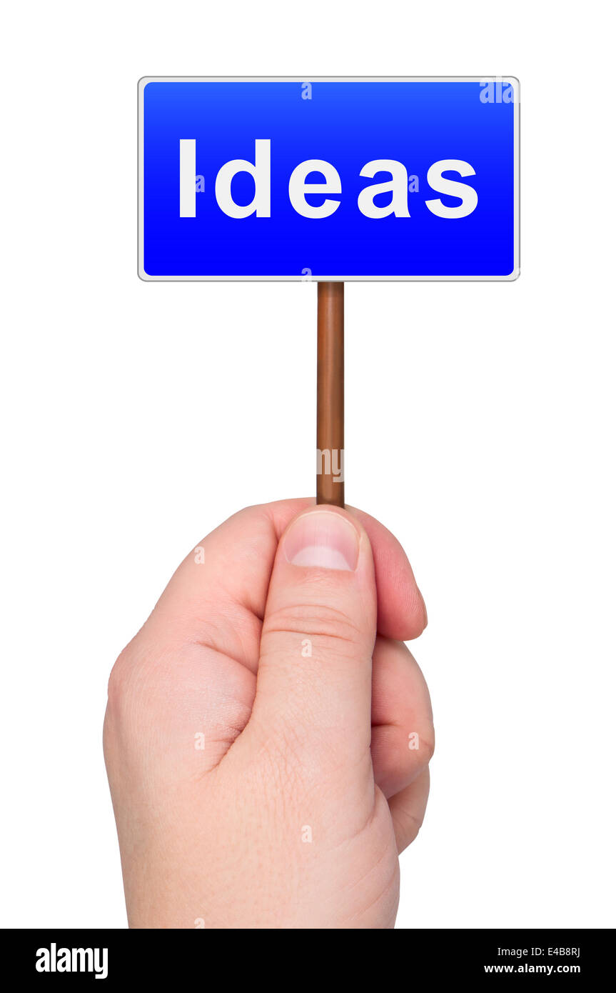Hand holding sign with word ideas Stock Photo - Alamy