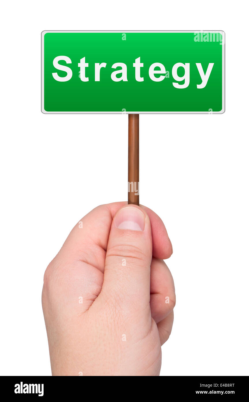 Sign strategy in hand Stock Photo - Alamy