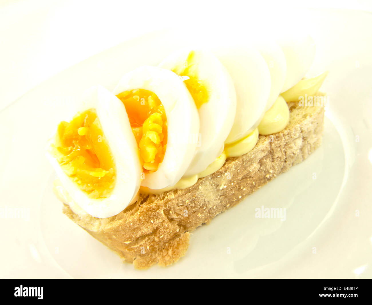 Soft boiled egg sandwich Stock Photo - Alamy