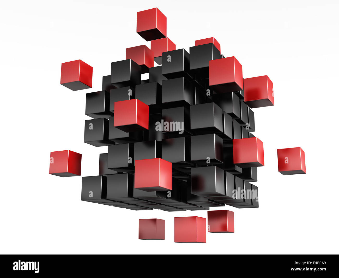 3d blocks red and black color Stock Photo - Alamy