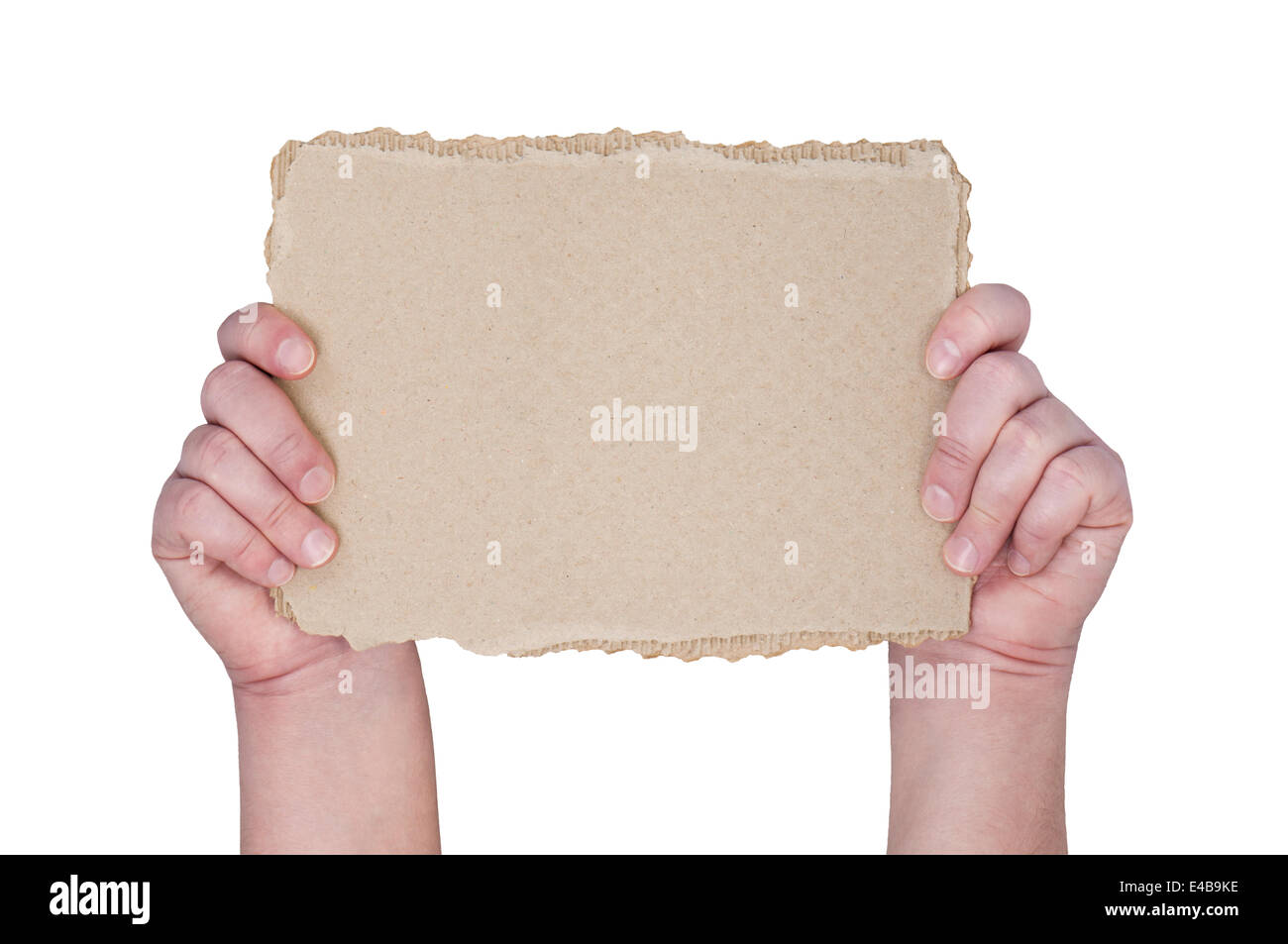 Piece cardboard handle hands Stock Photo - Alamy