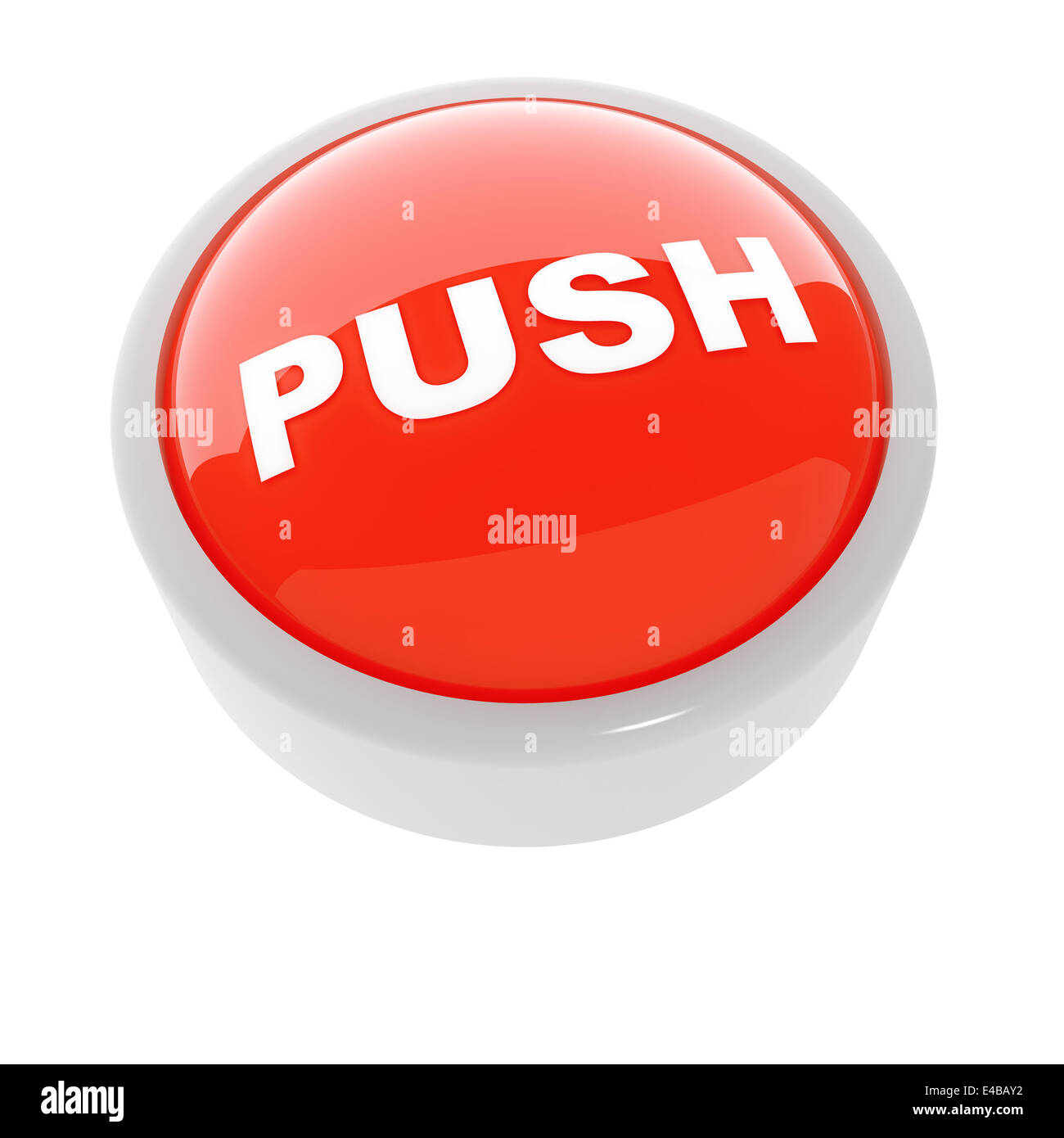 red button with a caution sign Stock Photo - Alamy