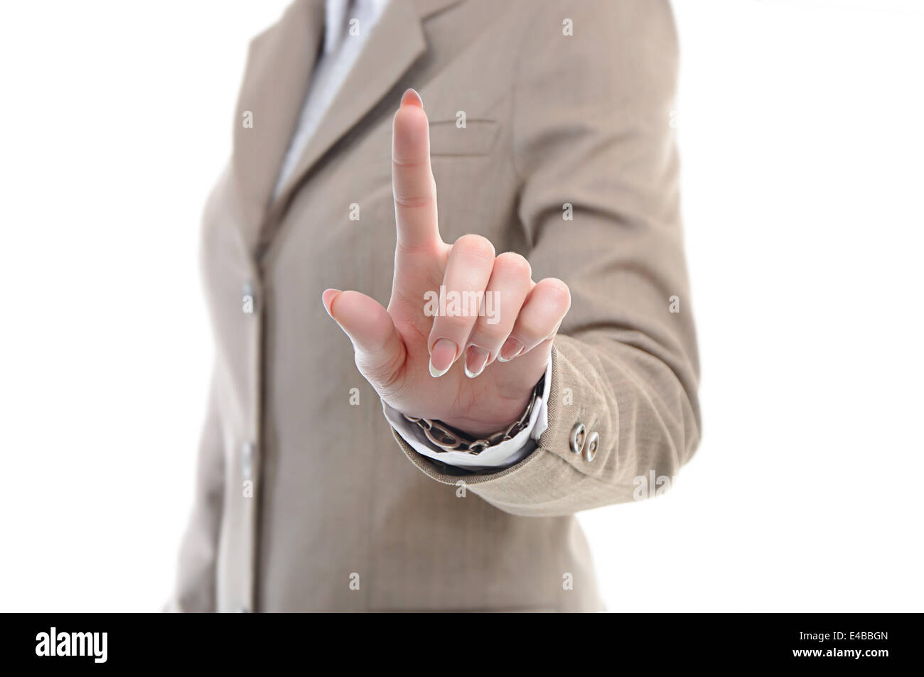 hand in suit touching something with fingers Stock Photo - Alamy