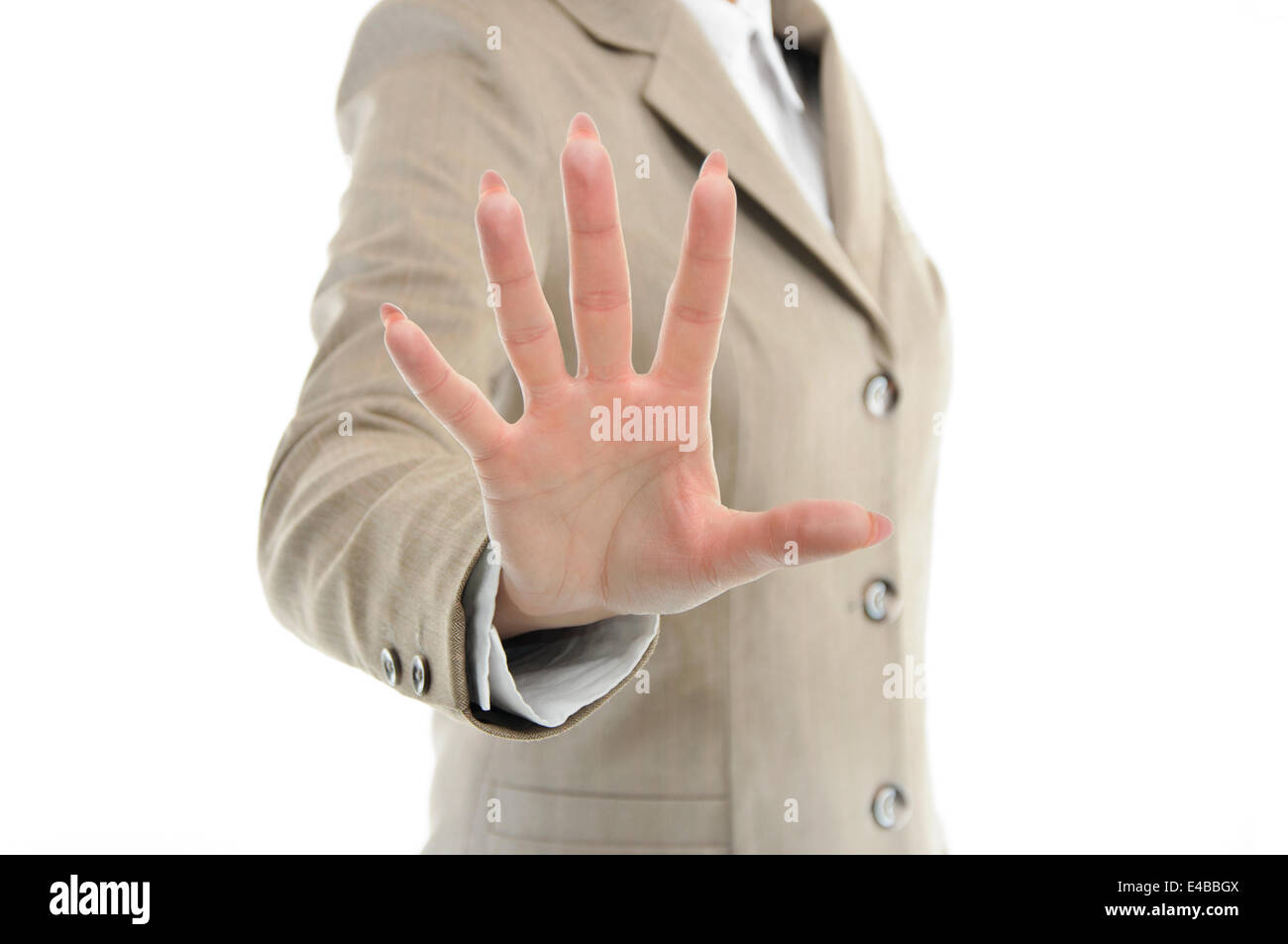 hand in suit touching something with fingers Stock Photo - Alamy