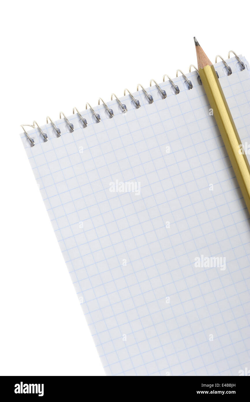 Notebook with pencil Stock Photo - Alamy