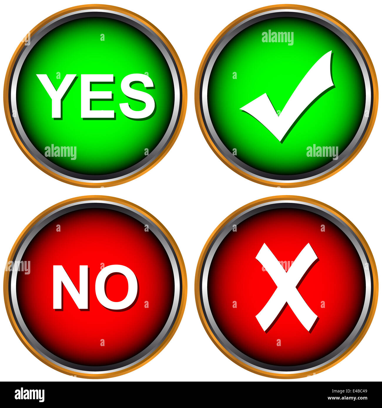 Buttons yes and no Stock Photo - Alamy
