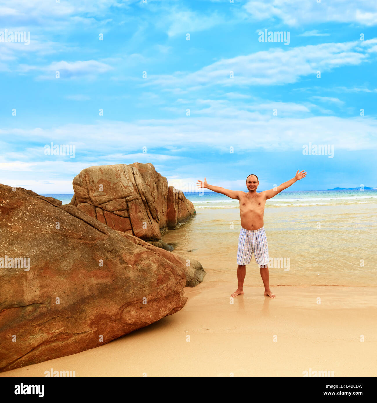 Man enjoy sun Stock Photo - Alamy