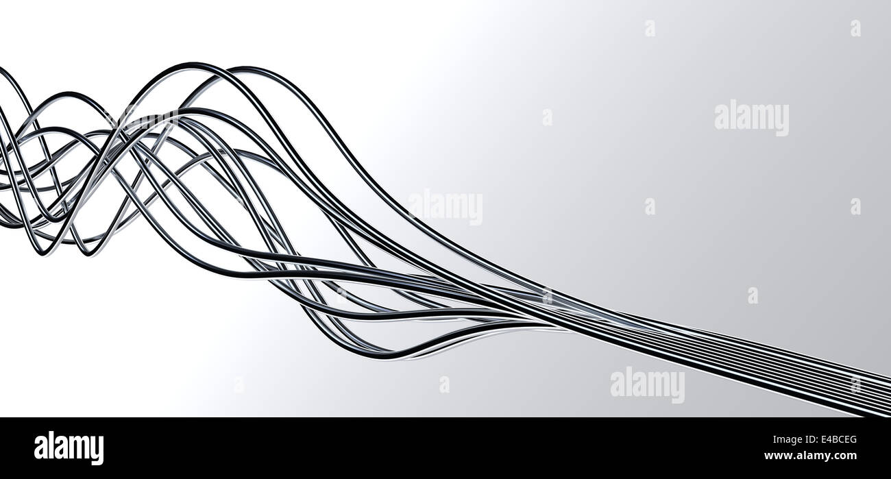 bright metallic fibre-optical cables Stock Photo - Alamy