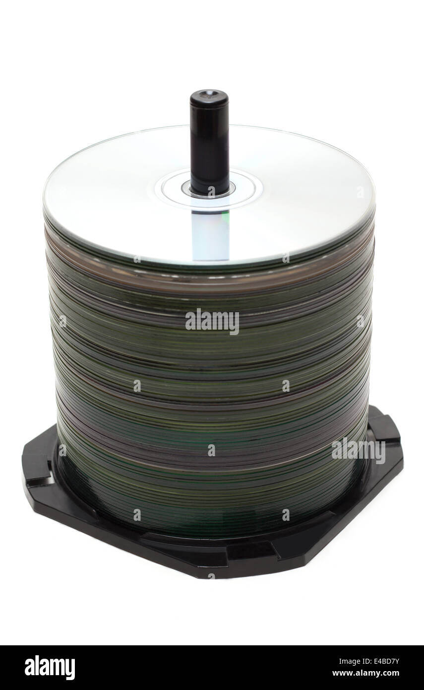 Pile CD disk on spindel Stock Photo - Alamy