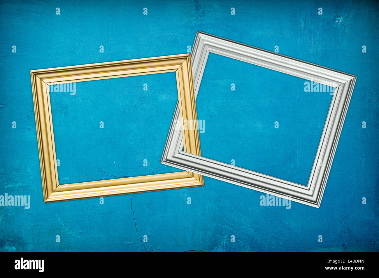 blu background with two frames Stock Photo - Alamy