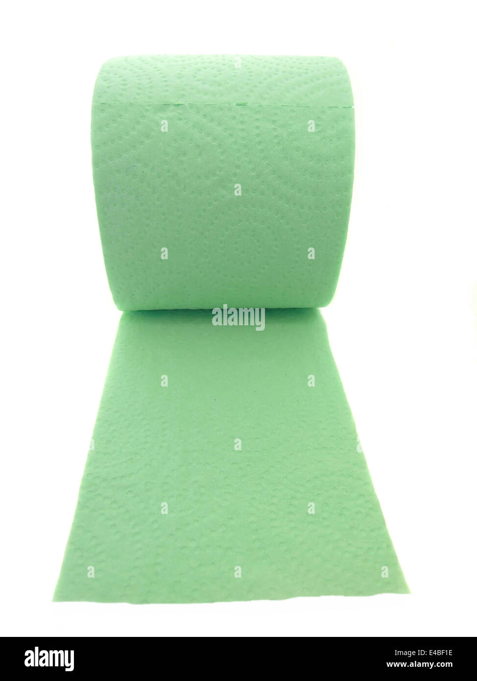 Green toilet paper isolated on white background Stock Photo - Alamy
