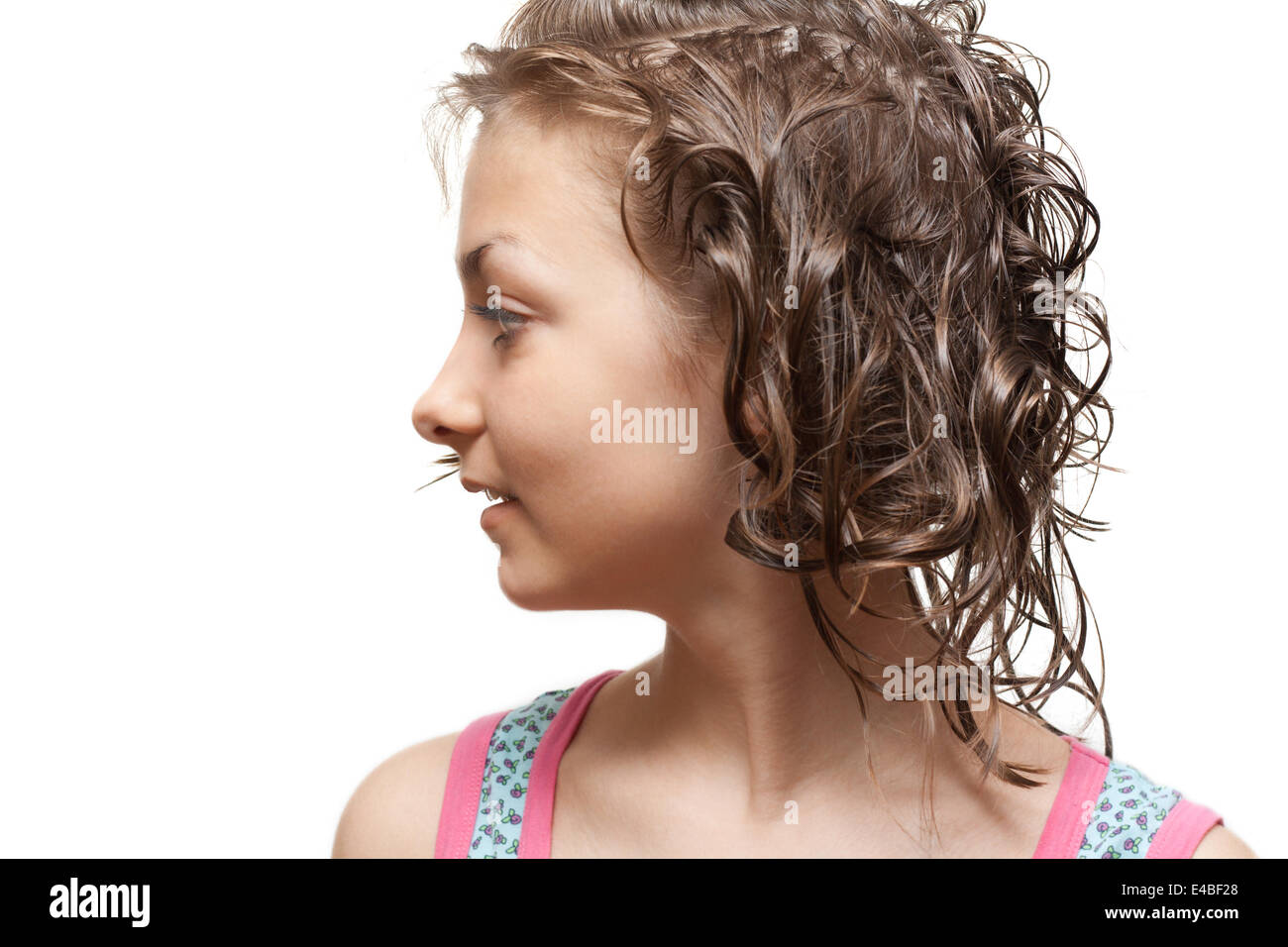 Beautiful girl in profile Stock Photo - Alamy