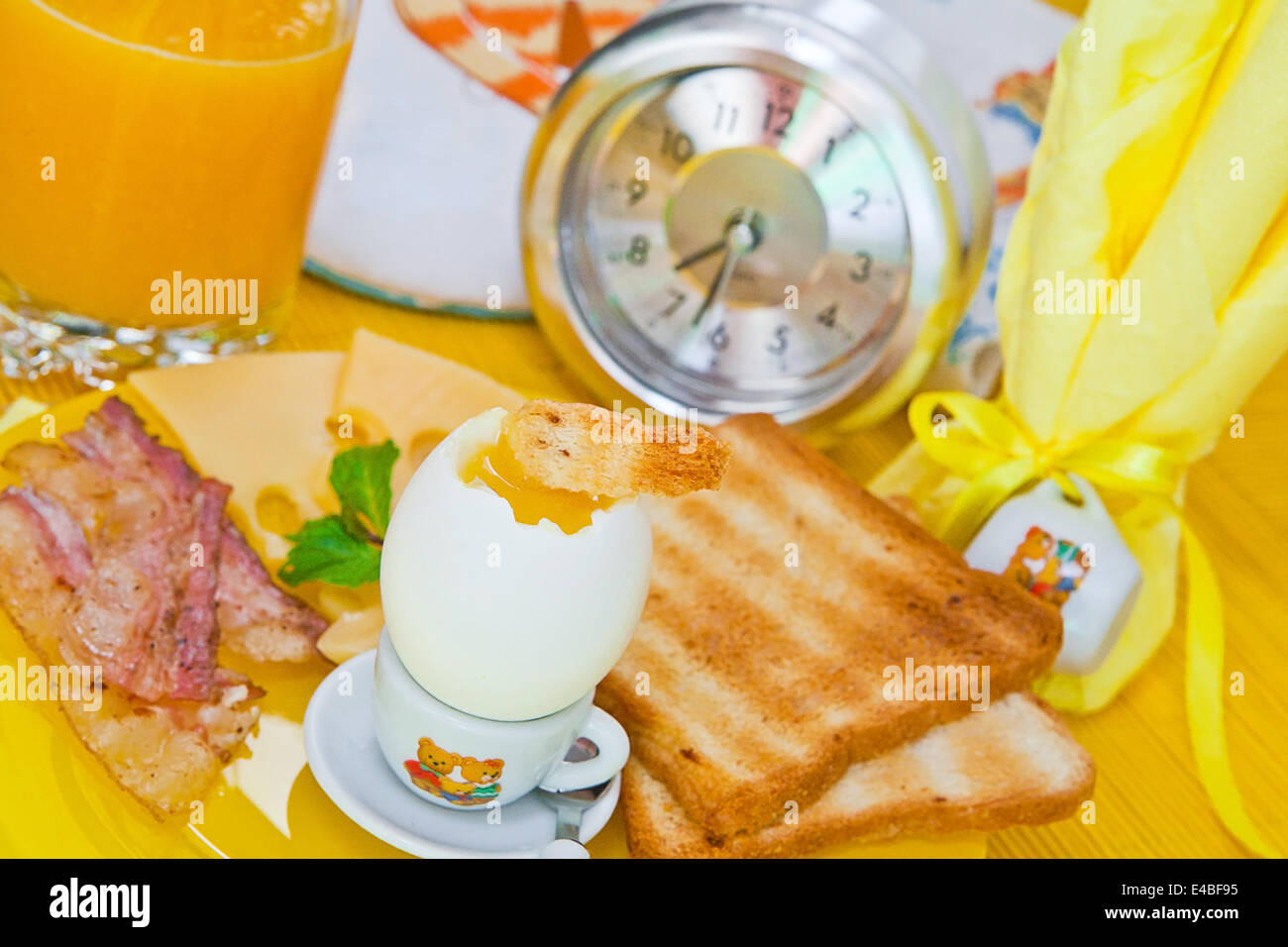 light breakfast on the table Stock Photo - Alamy