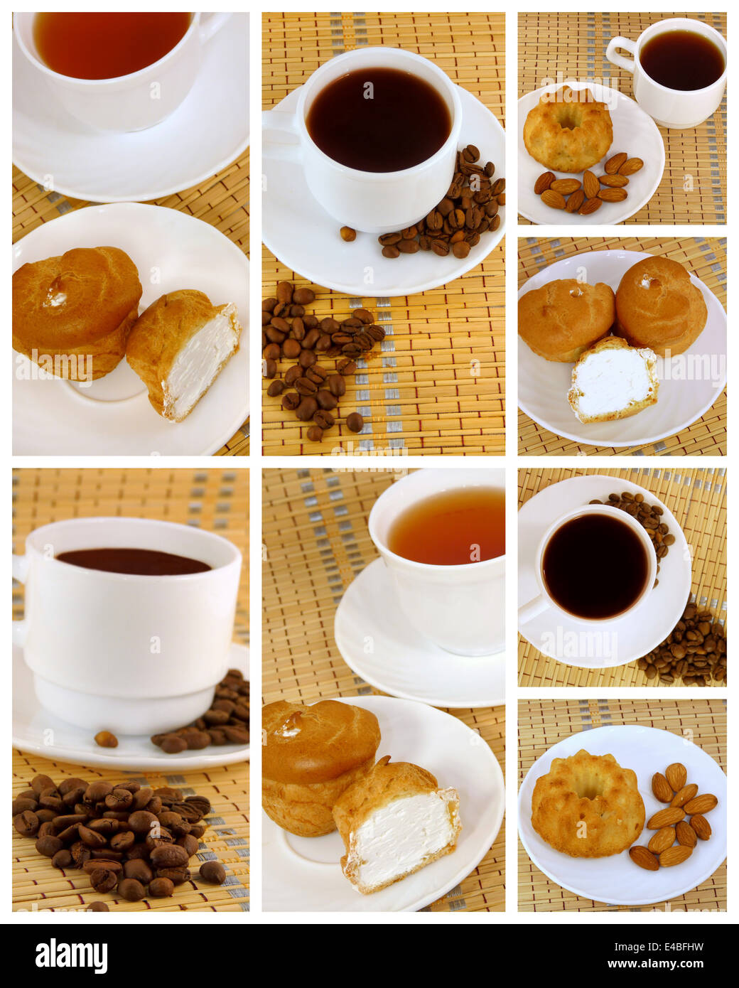 Tea and coffee, collage Stock Photo - Alamy