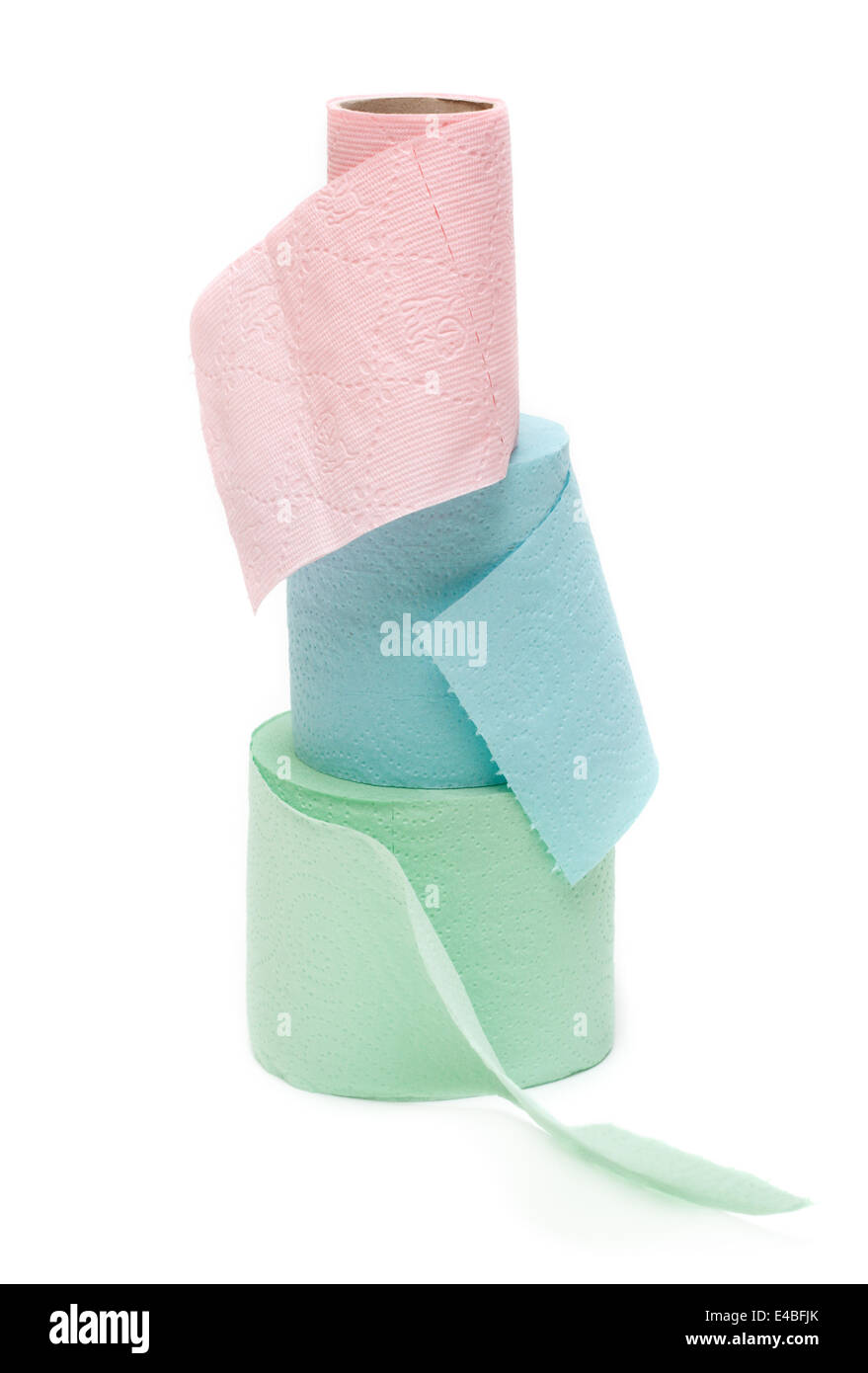 Three rolls of the toilet paper Stock Photo - Alamy