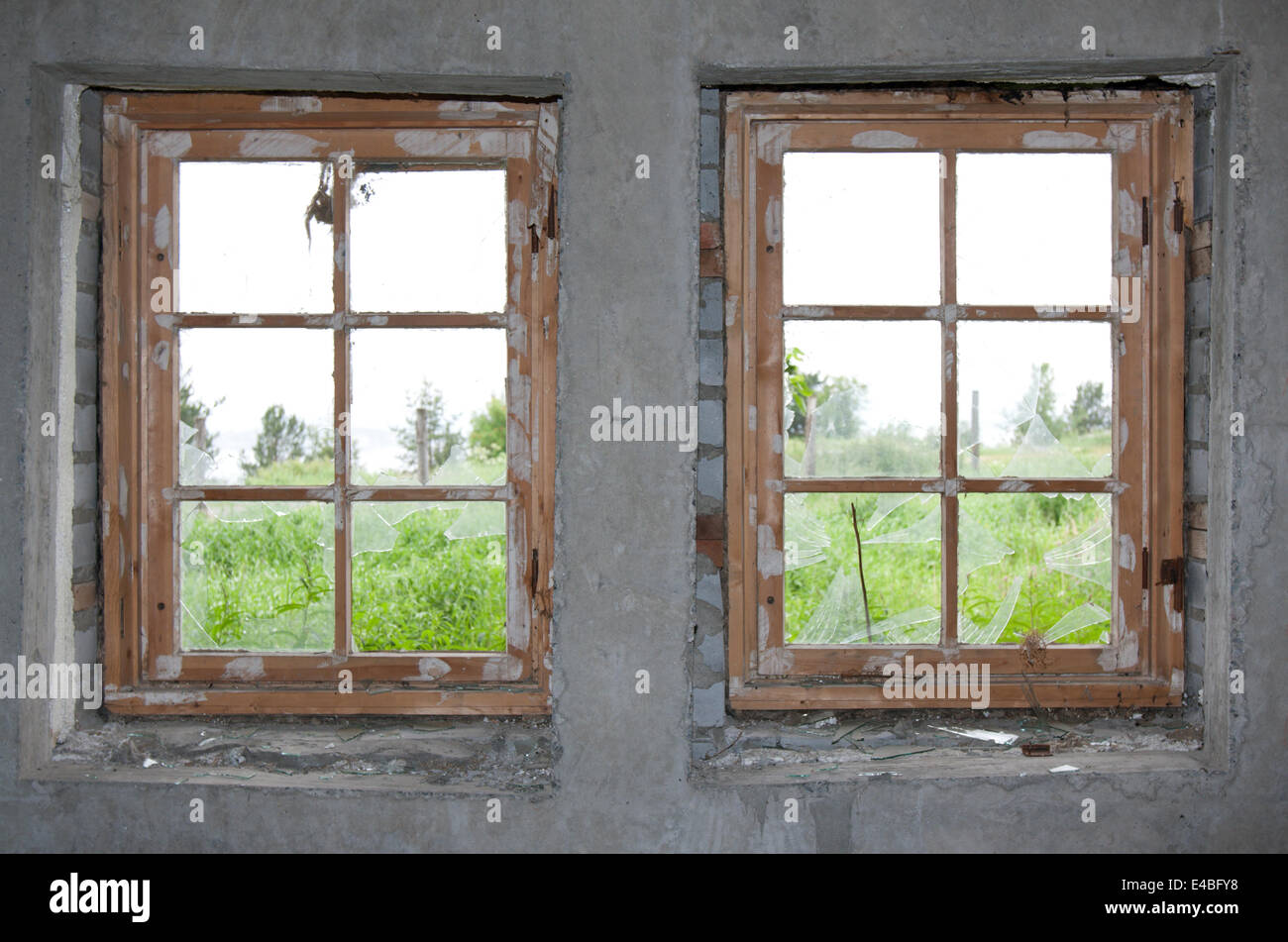 Two old windows Stock Photo - Alamy