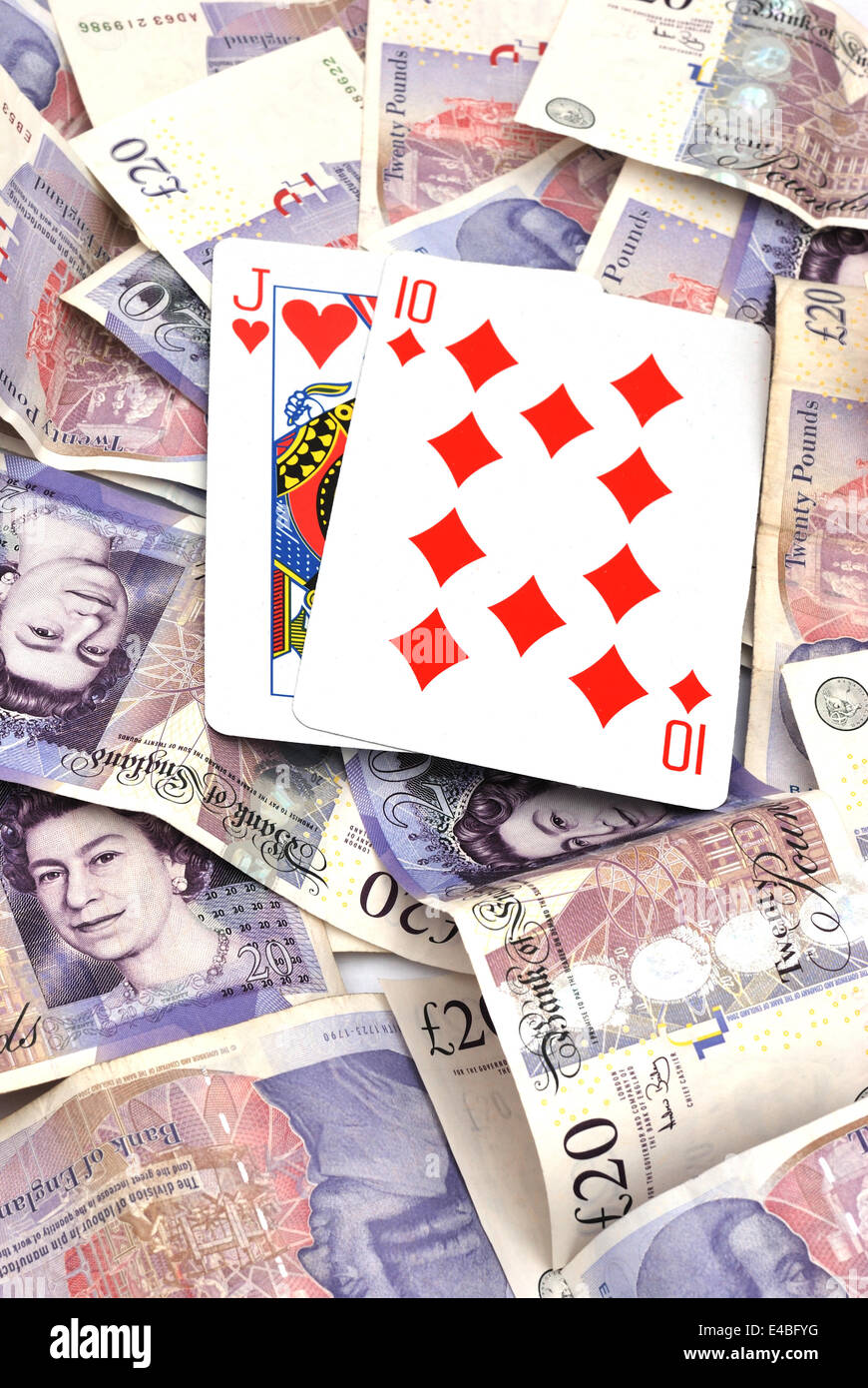 Winning black jack hand Stock Photo - Alamy