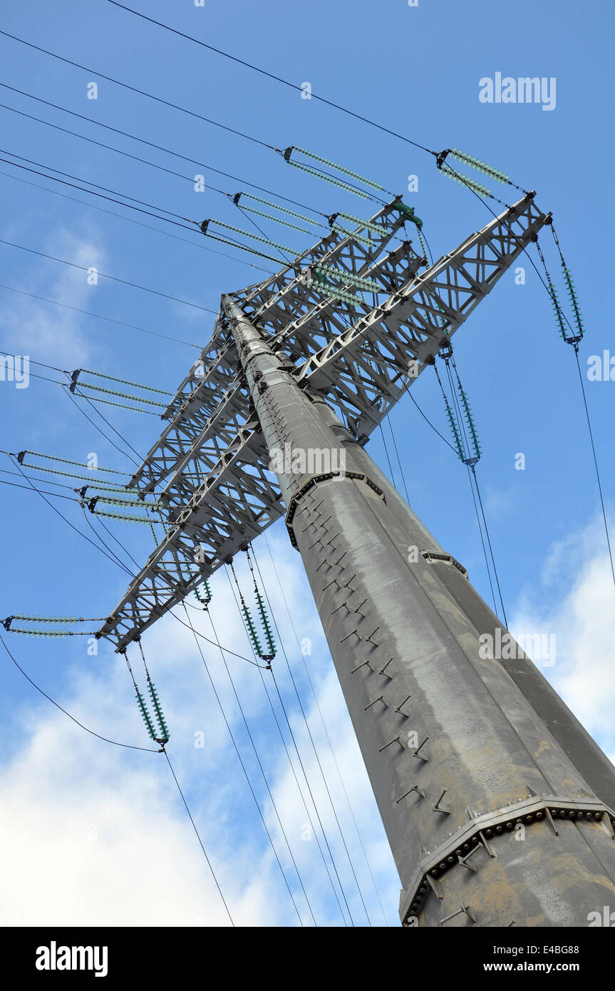 Modern power line. Energy issues Stock Photo - Alamy
