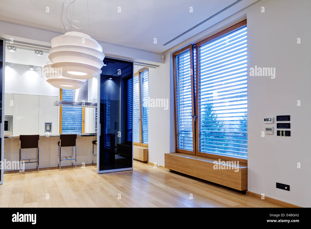 interior of modern apartment with empty living room Stock Photo - Alamy