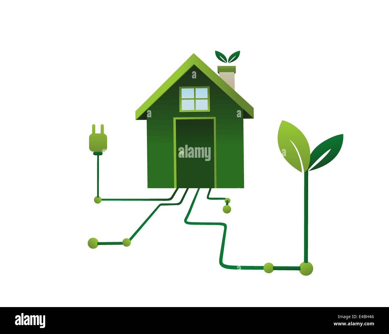 Green energy in the home vector Stock Vector Image & Art - Alamy
