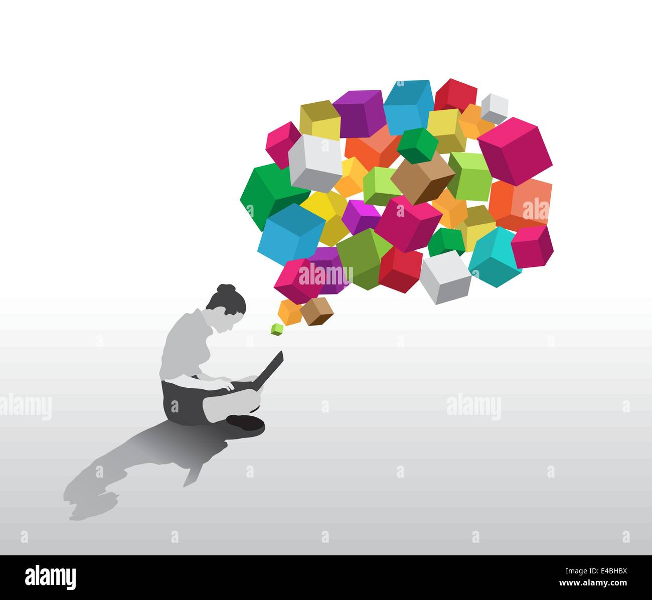 Using laptop wireless technology Stock Vector Images - Alamy