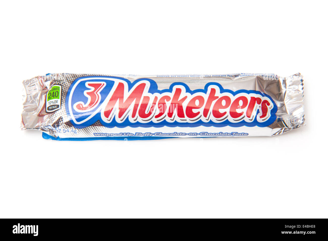 3 musketeers chocolate bar isolated on a white studio background Stock ...