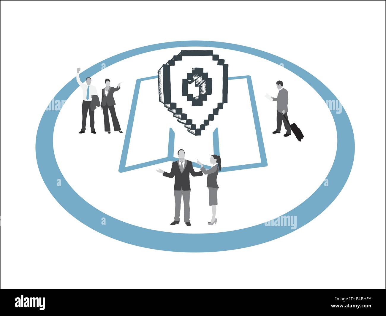 Business people with map and marker vector Stock Vector Image & Art - Alamy