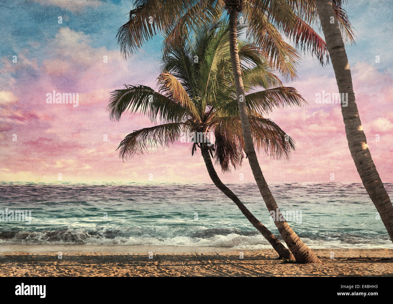 grunge image of tropical beach Stock Photo - Alamy