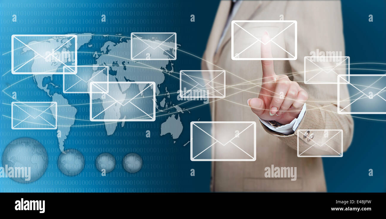 hand touching email with finger Stock Photo - Alamy