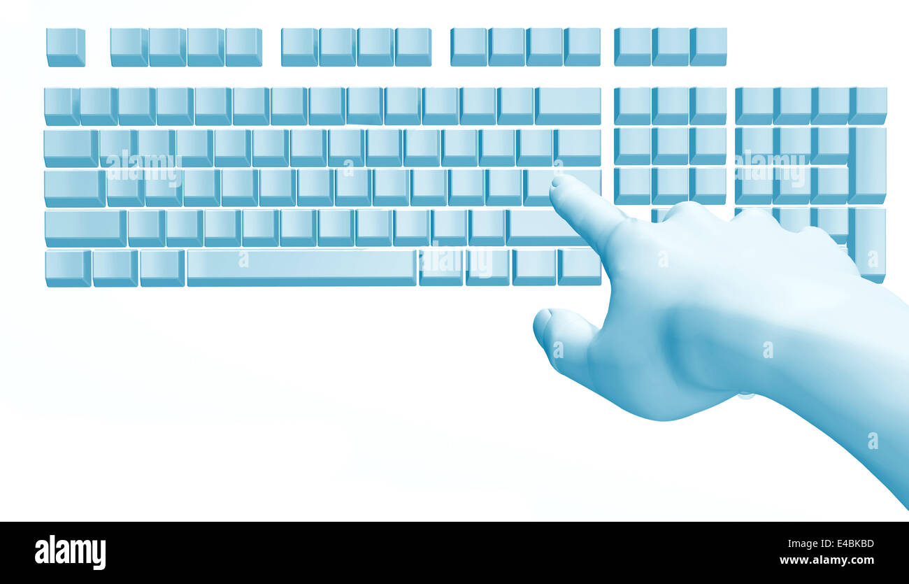 Fantastic hand over the computer keyboard Stock Photo - Alamy