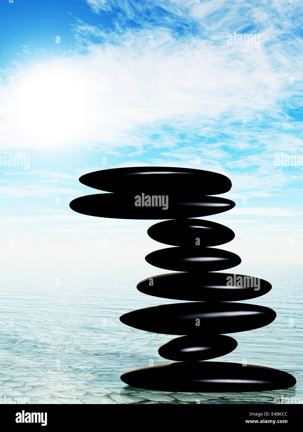 Zen stone on water Stock Photo - Alamy