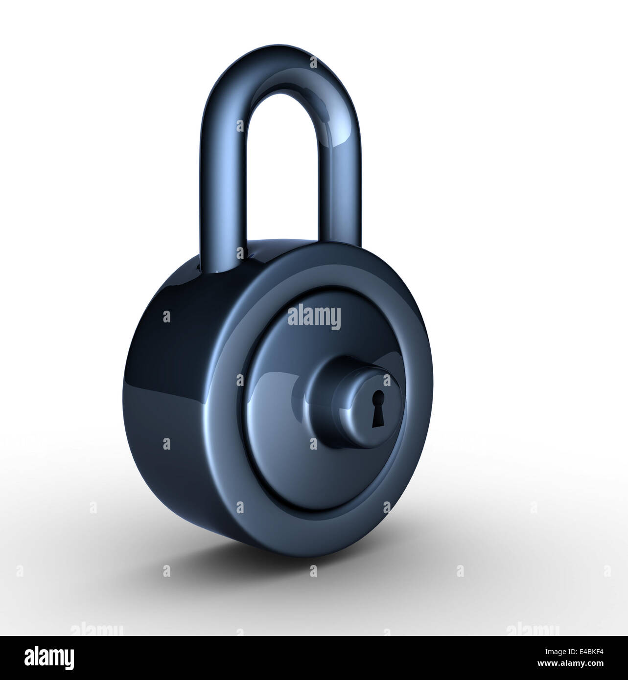 hanging lock from a blue metal Stock Photo - Alamy