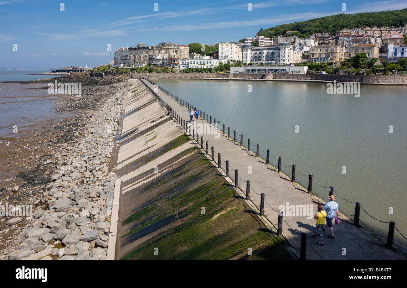 Marine Lake Causeway, Weston-super-Mare, Somerset, England, UK Stock ...