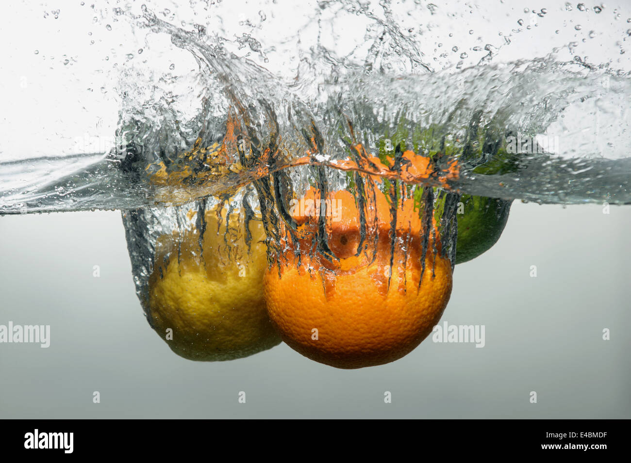 Fresh swimming fruits and vegetables Stock Photo - Alamy