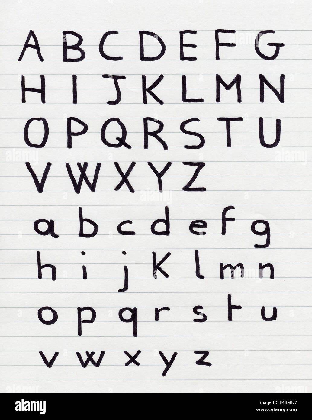 Handwritten alphabet letters Stock Photo - Alamy