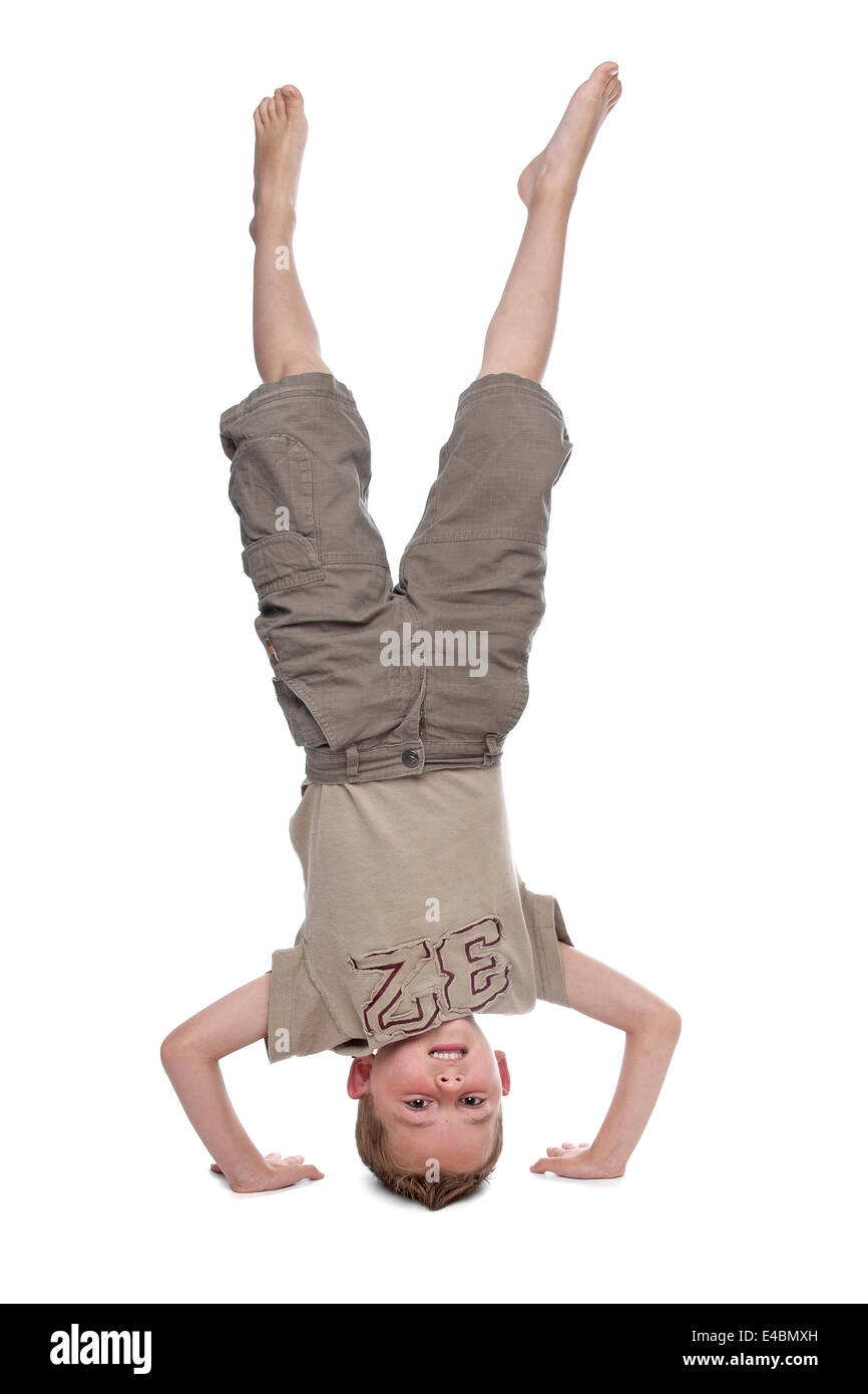 little boy standing on hands Stock Photo - Alamy