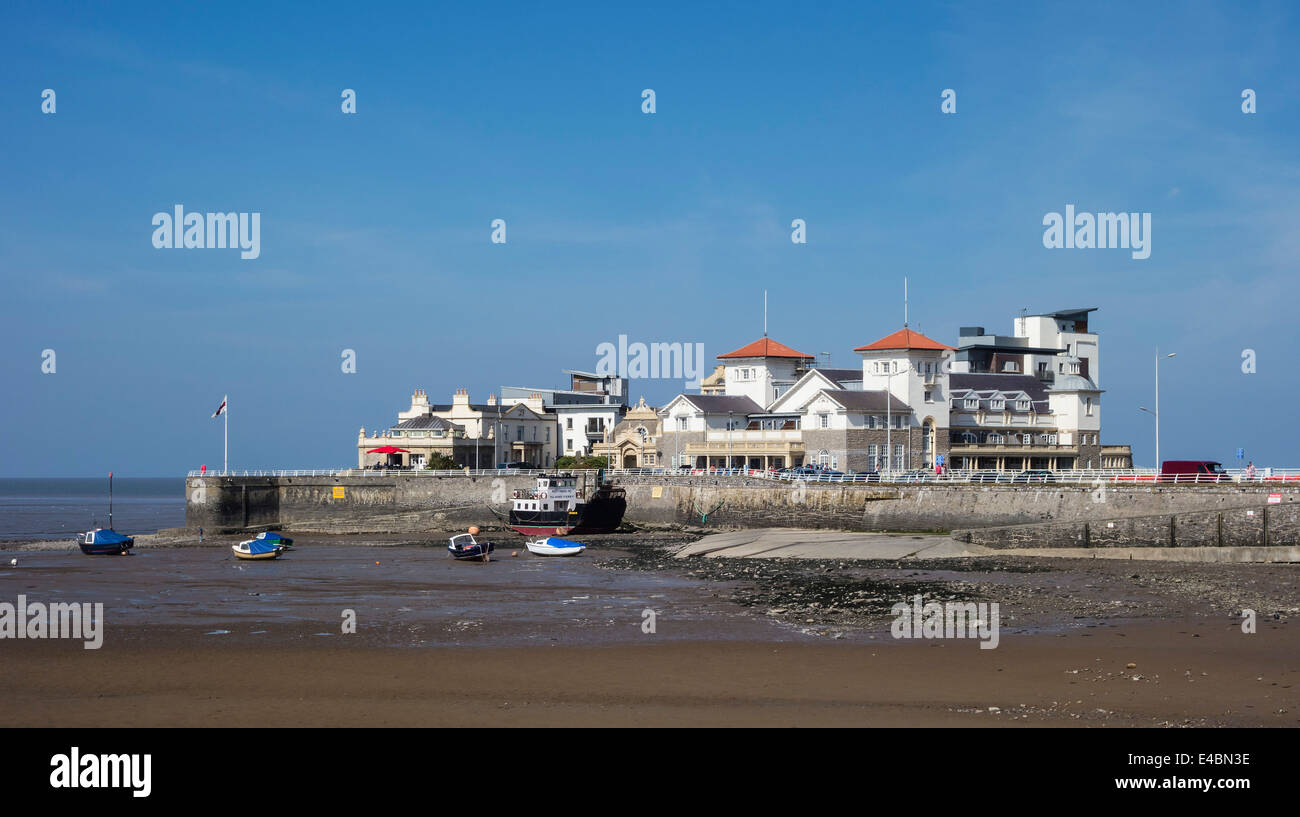 Knightstone Island Causeway and Beach, Weston-super-Mare, Somerset, UK ...