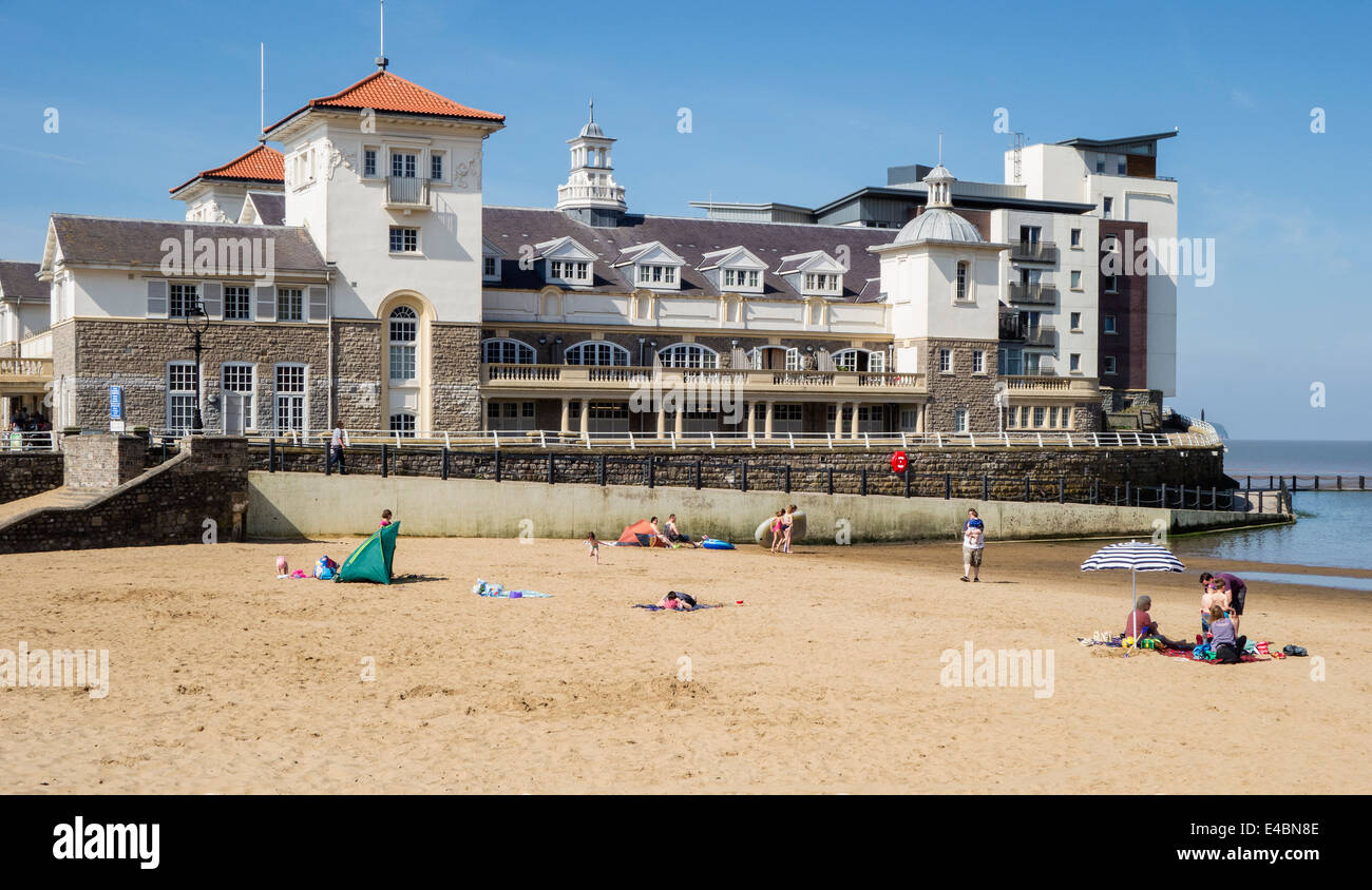 Knightstone Island and Beach, Weston-super-Mare, Somerset, UK Stock ...
