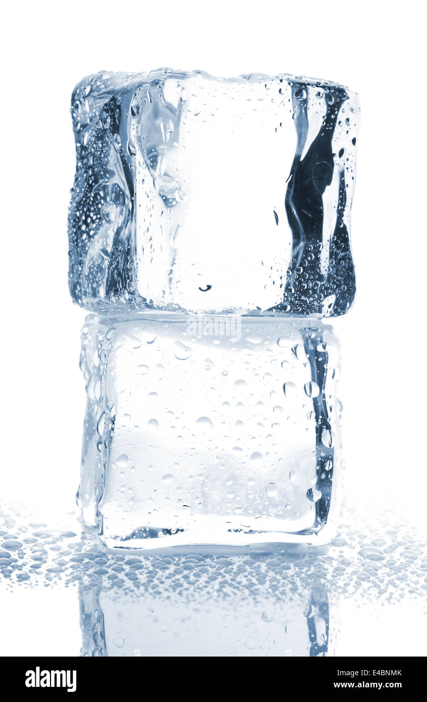 Pair of blue ice cubes Stock Photo - Alamy