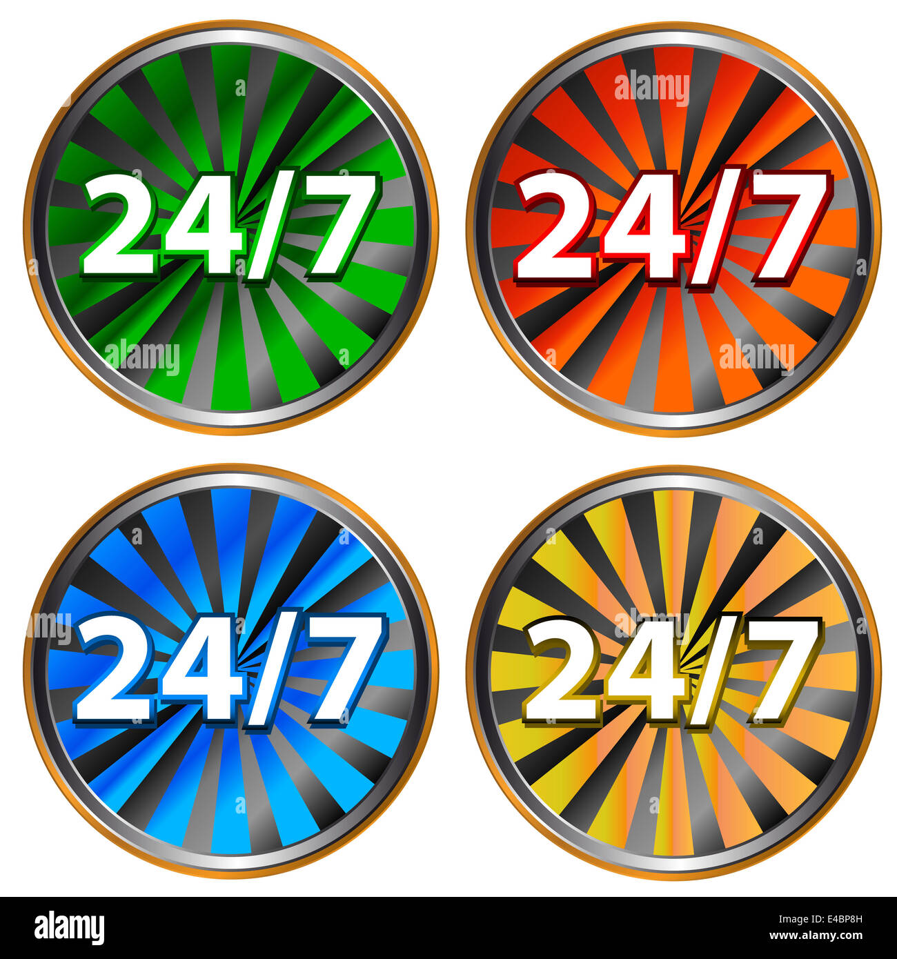 24/7 service icon Stock Photo - Alamy