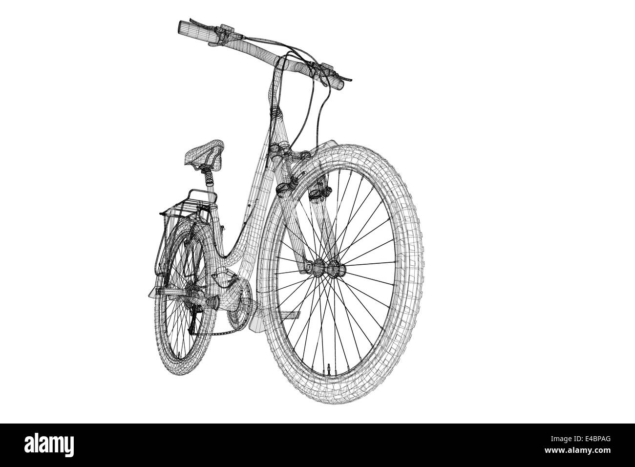 Mountain Bicycle 3D model, body structure , wire model Stock Photo - Alamy