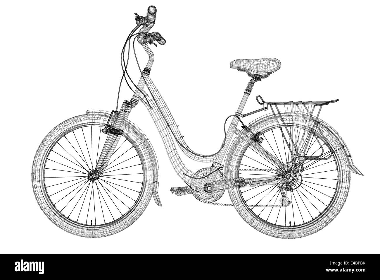 Mountain Bicycle 3D model, body structure , wire model Stock Photo - Alamy