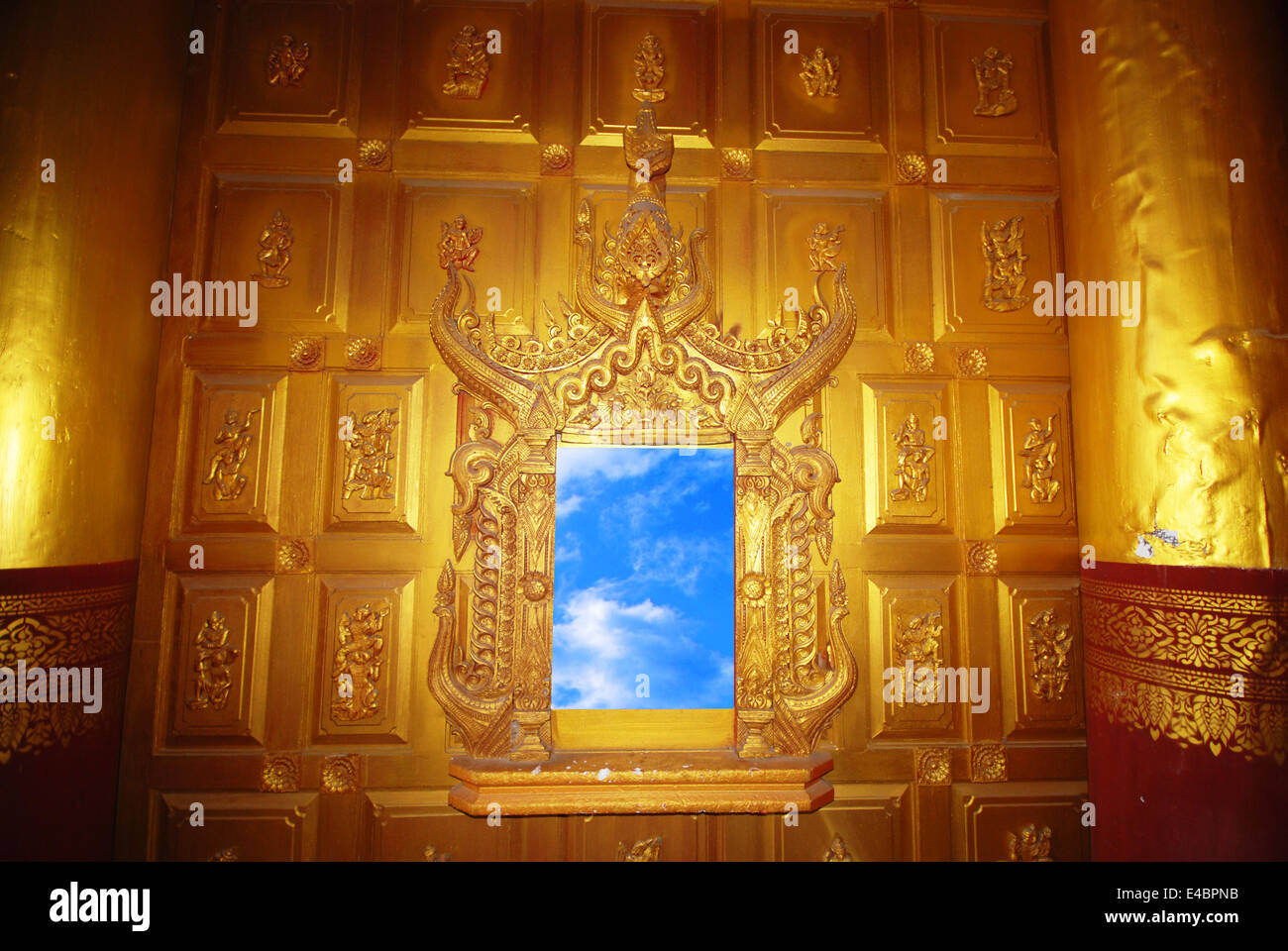 The burma gold window Stock Photo - Alamy