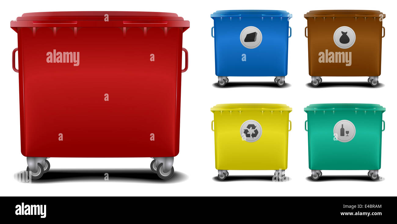 Recycling bins recycle plastic Cut Out Stock Images & Pictures - Alamy