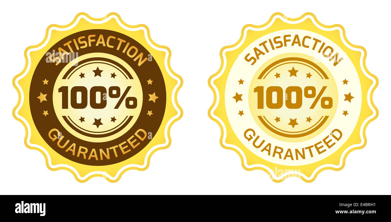 100 Satisfaction Guaranteed Label isolated on white background Stock ...