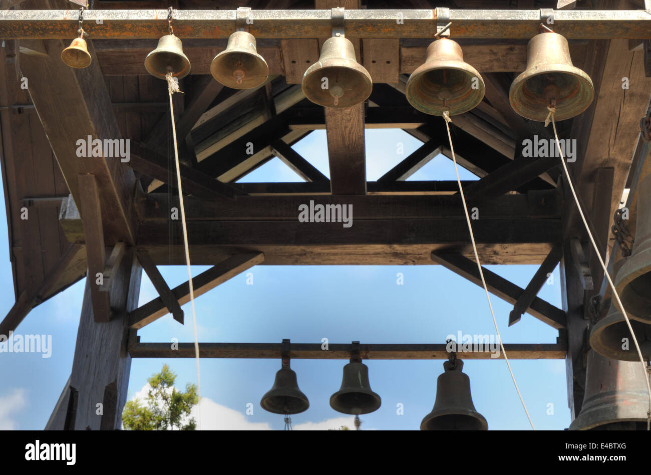 Set of ancient bells Stock Photo - Alamy