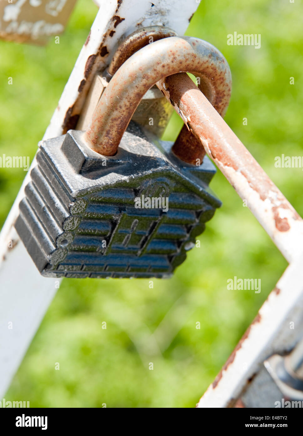 Shield guard padlock hole hi-res stock photography and images - Alamy